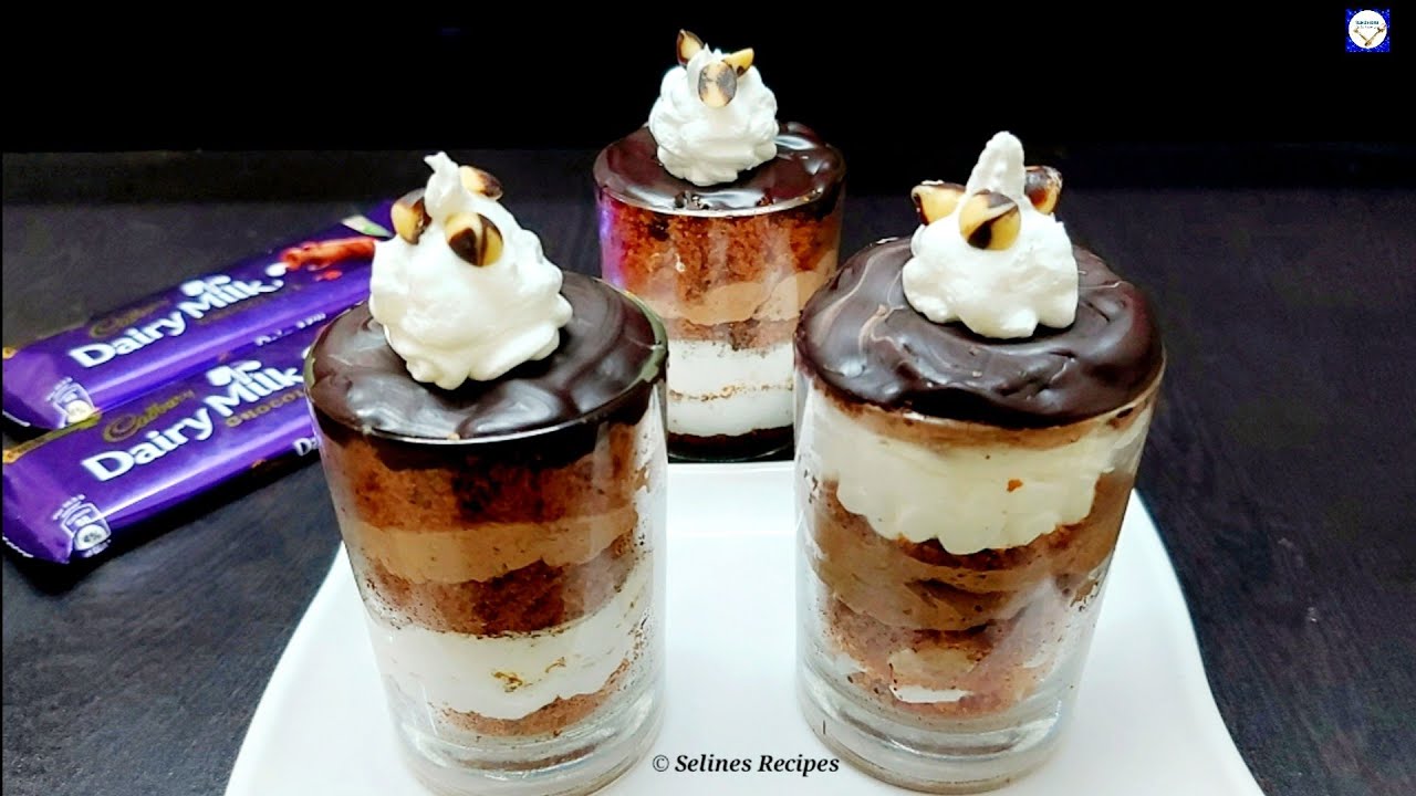 Chocolate Mousse Cake Shots In 5 Mins | Chocolate Jar Cake Recipe ...