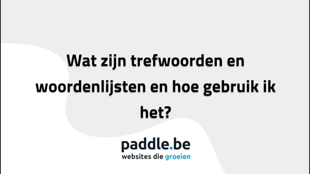 Wat zijn trefwoorden en hoe gebruiken we het? - YouTube
