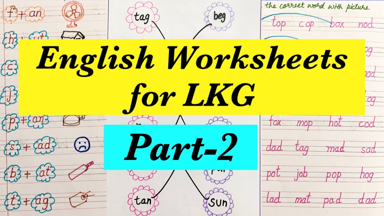English Worksheets || DIY worksheets for LKG Part-2 - YouTube