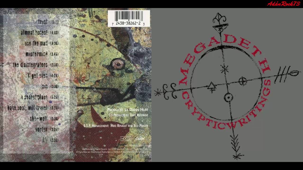 Megadeth Cryptic Writings Original Cover