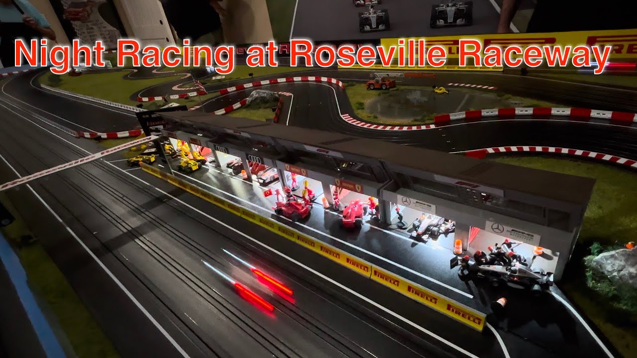 HO Scale Night Racing at Roseville Raceway - YouTube