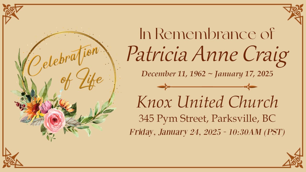 Patricia Craig - Celebration of Life (Friday, January 24, 2025 - 10 ...