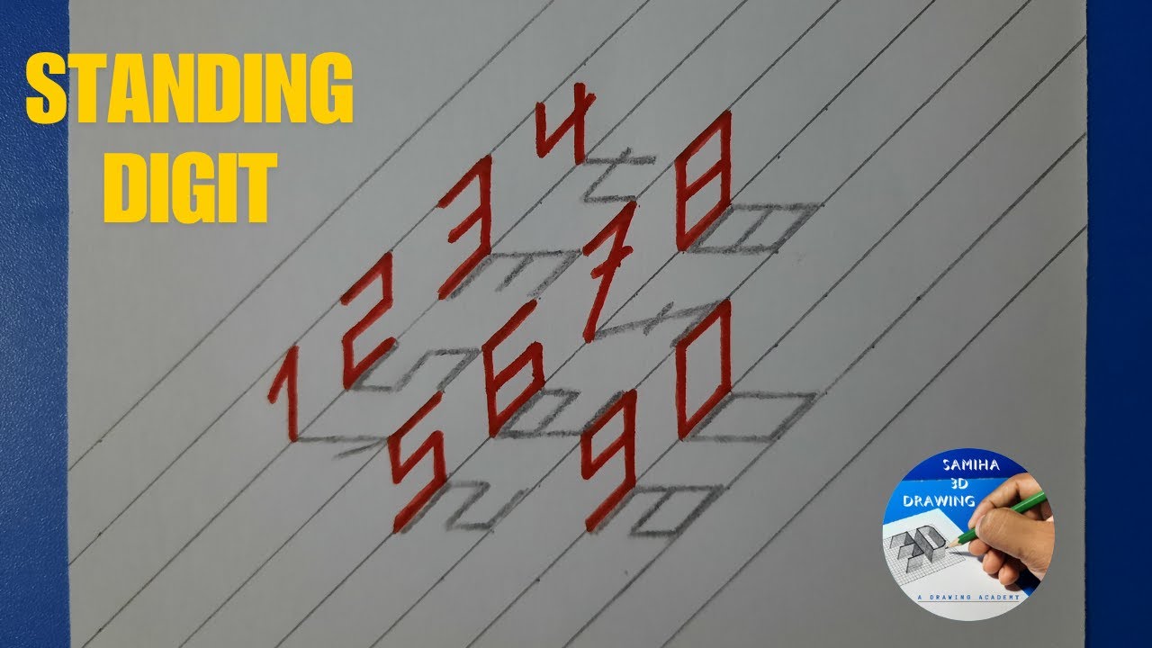 How to Draw Standing Digit | 3D Trick Art on Paper | Samiha 3D Drawing ...