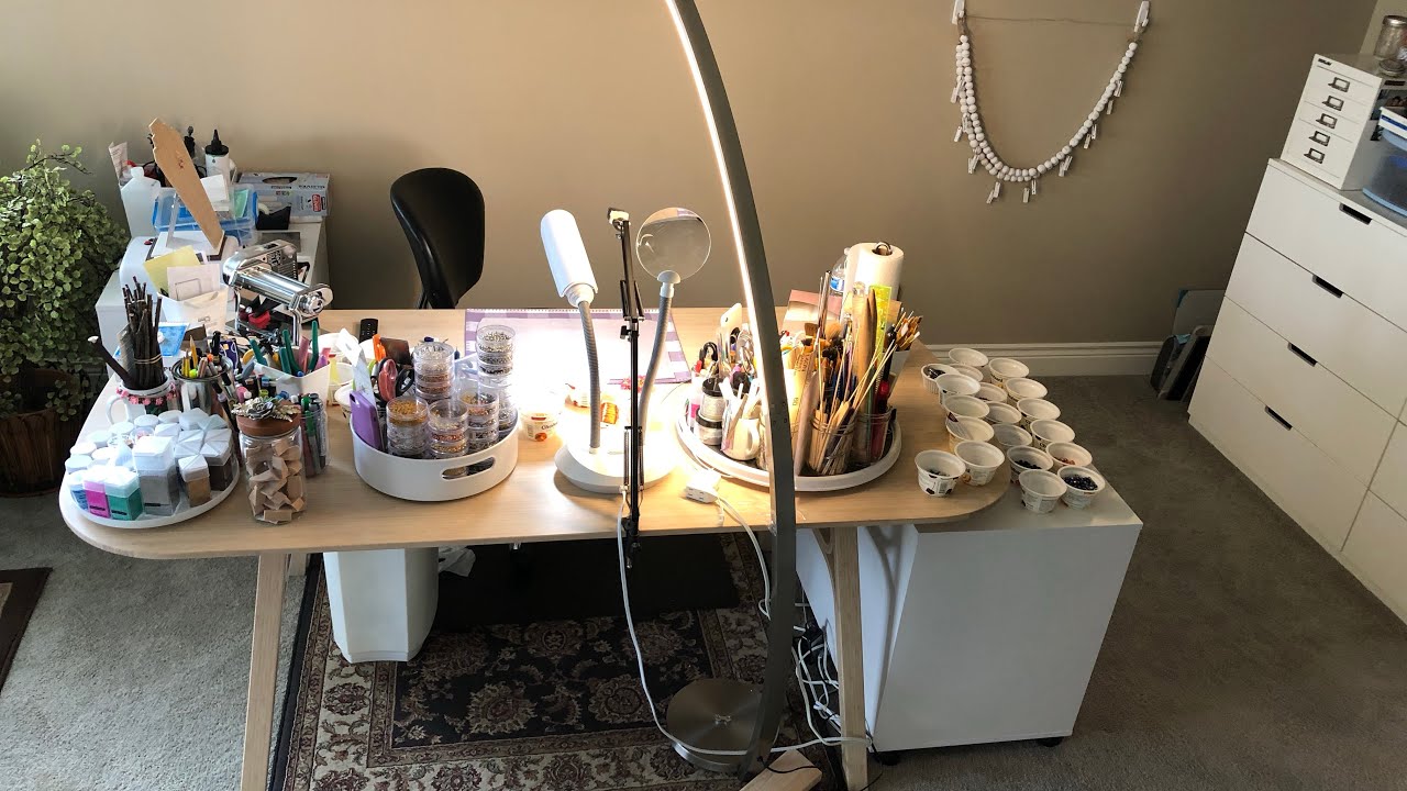 Craft Room Tour ️😊 Beads & Clay Work Area! - YouTube