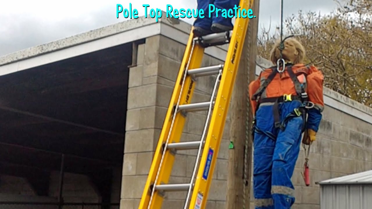 Pole Top Rescue Practice. - YouTube