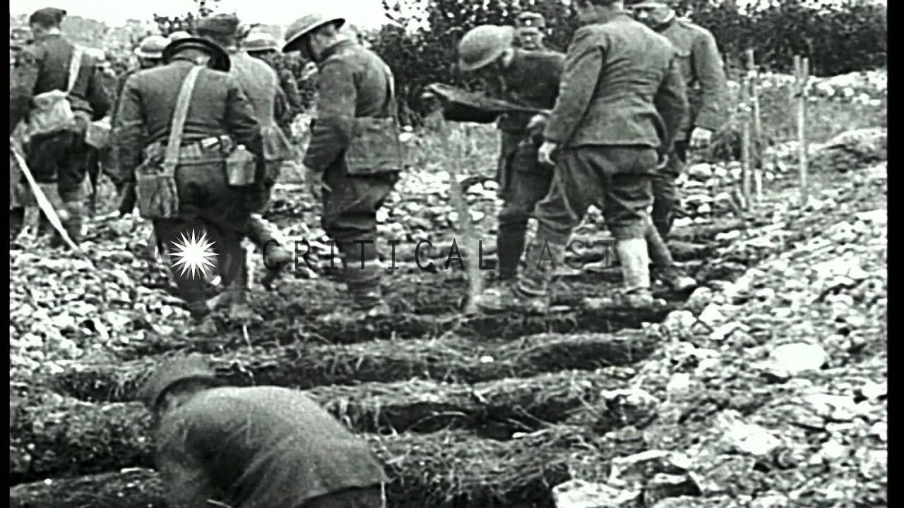 Burial ceremonies of United States Army soldiers at cemetery in Cheppy ...