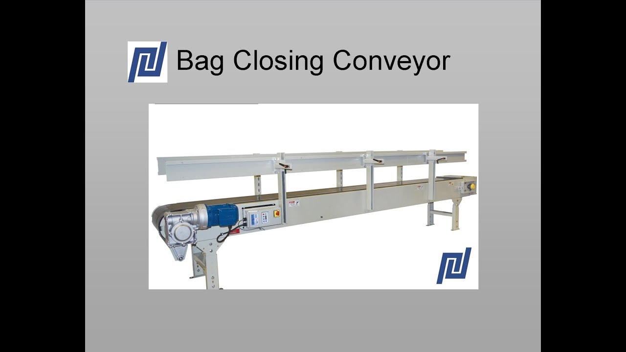 Horizontal Bag Closing Conveyor | Bag Transfer Conveyor - YouTube