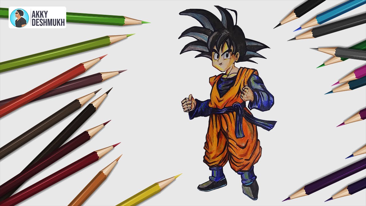 Drawing Tutorials | How to Draw Goten | Dragon Ball Z | Colour pencil ...
