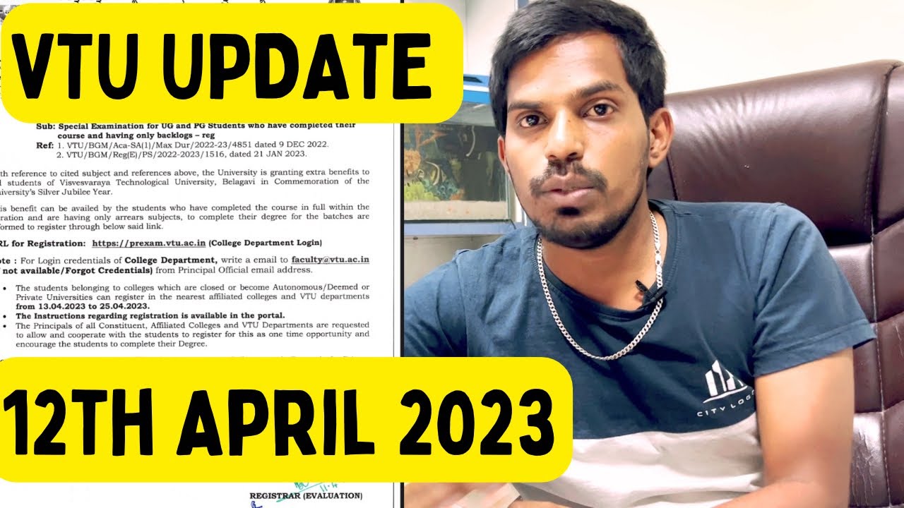Vtu Update Today 12th April 2023 Youtube