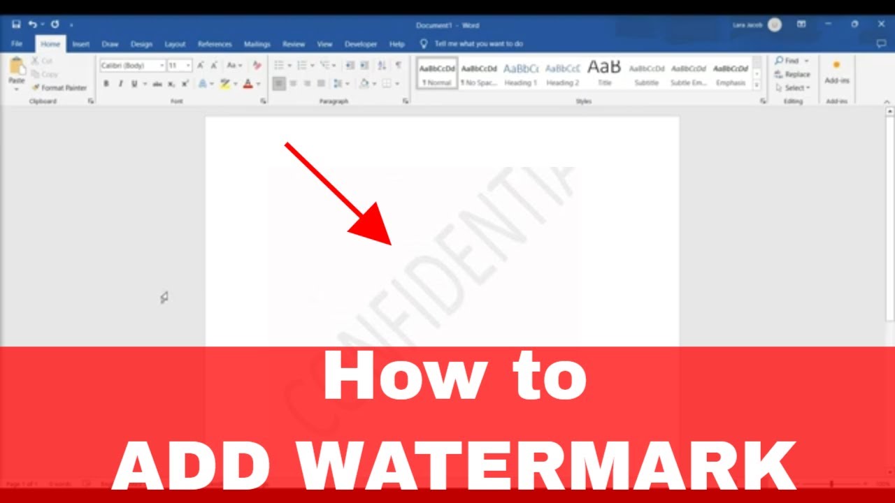 How to Easily ADD a WATERMARK in Word (Custom Text or Image) - YouTube