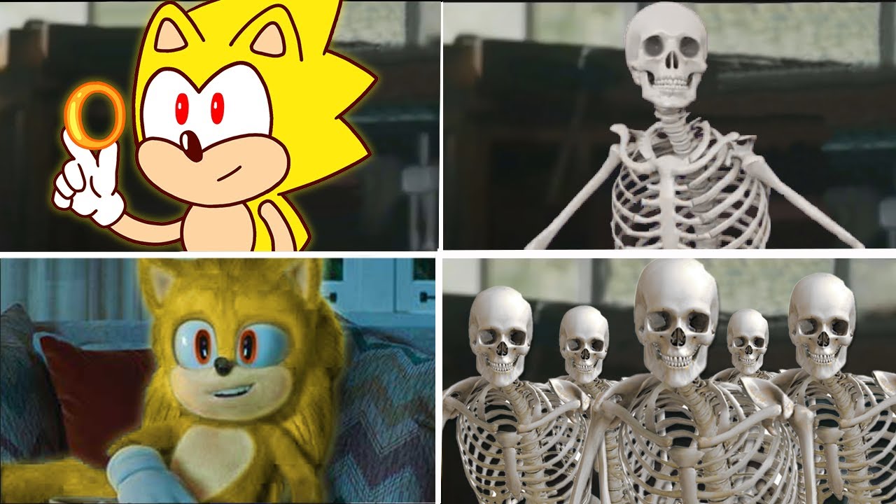 Sonic The Hedgehog Movie Skeleton vs SUPER SONIC Uh Meow All Designs ...