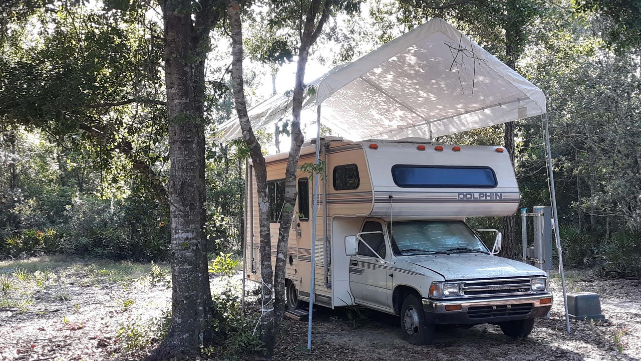 Harbor freight car canopy converted into a RV canopy ~ howididit ~ pt2 ...