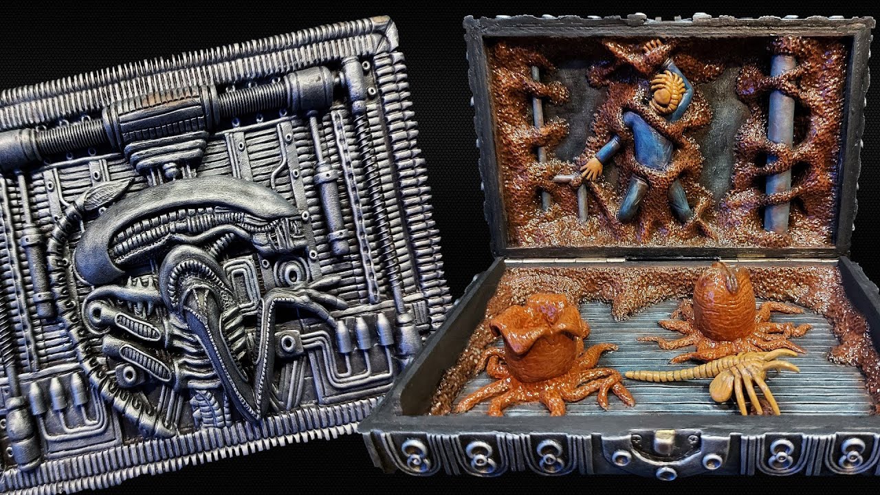 Sculpting The Alien Xenomorph Box of Horror/ Polymer Clay Time-lapse ...