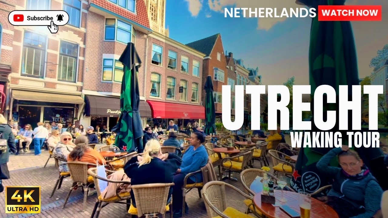 Utrecht 4K Walking Tour | Explore Dom Tower, Oudegracht Canal, Utrecht ...