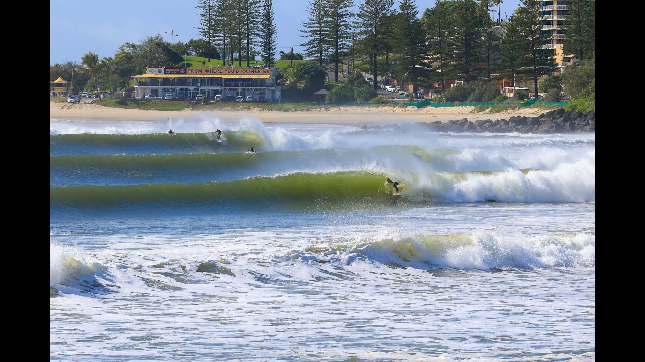 Low tide draining barrels on Greenmount Point - Australia... - YouTube