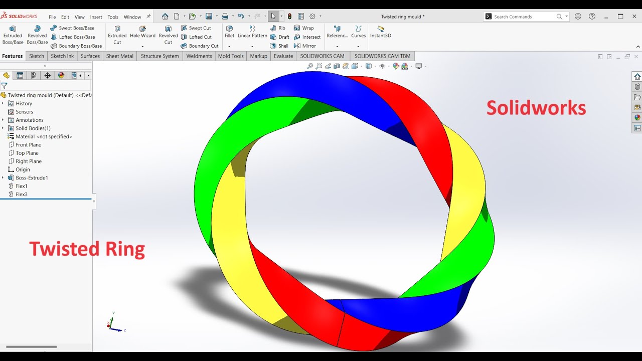 Twisted Ring In Solidworks - YouTube