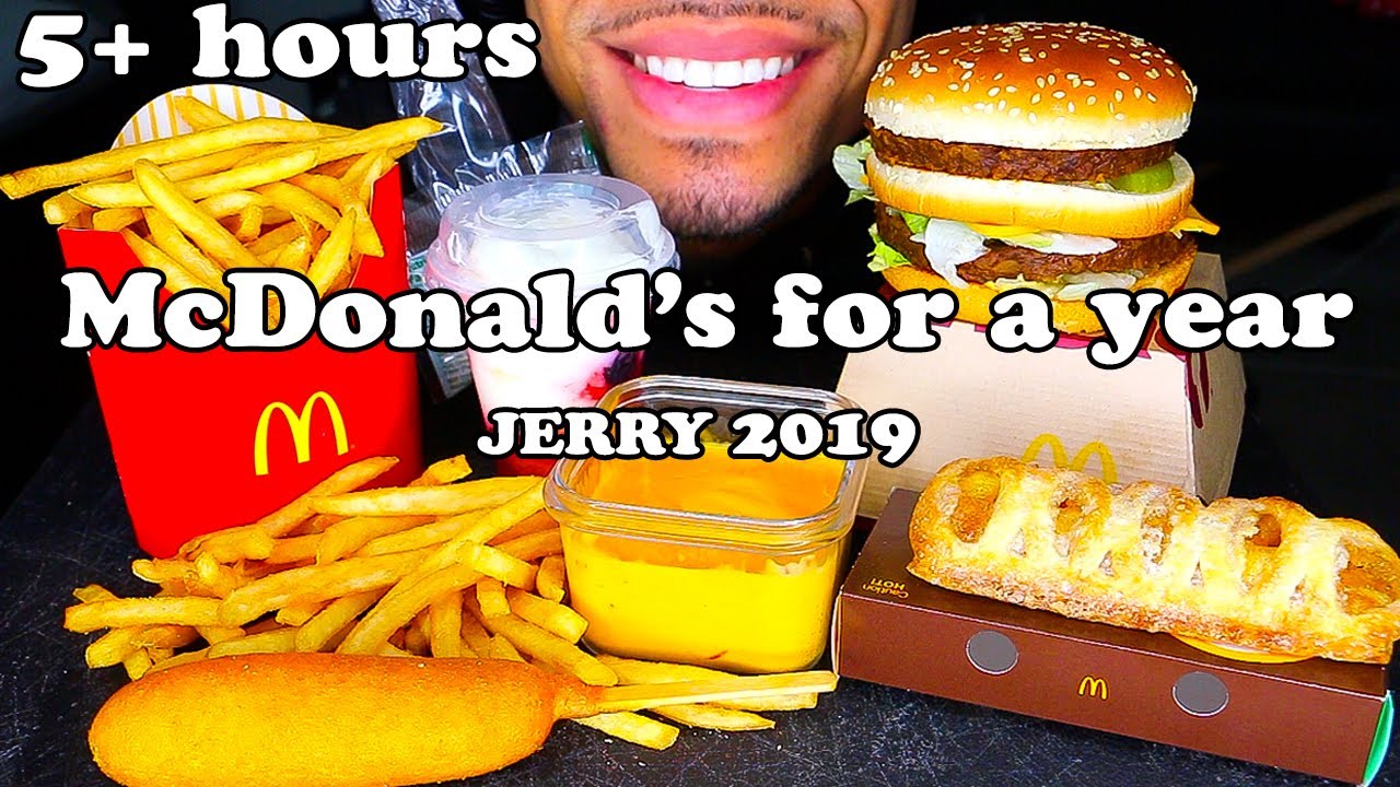 ASMR EATING MCDONALDS FOR A YEAR BEST OF JERRY 2019 COMPILATION (OVER 5 ...