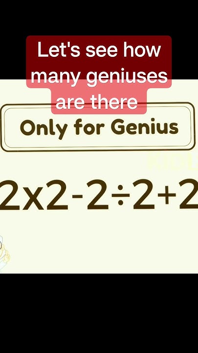 let's see how many geniuses are there ???? #maths - YouTube