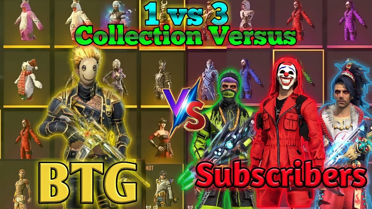 1v3 collection versus free fire - YouTube