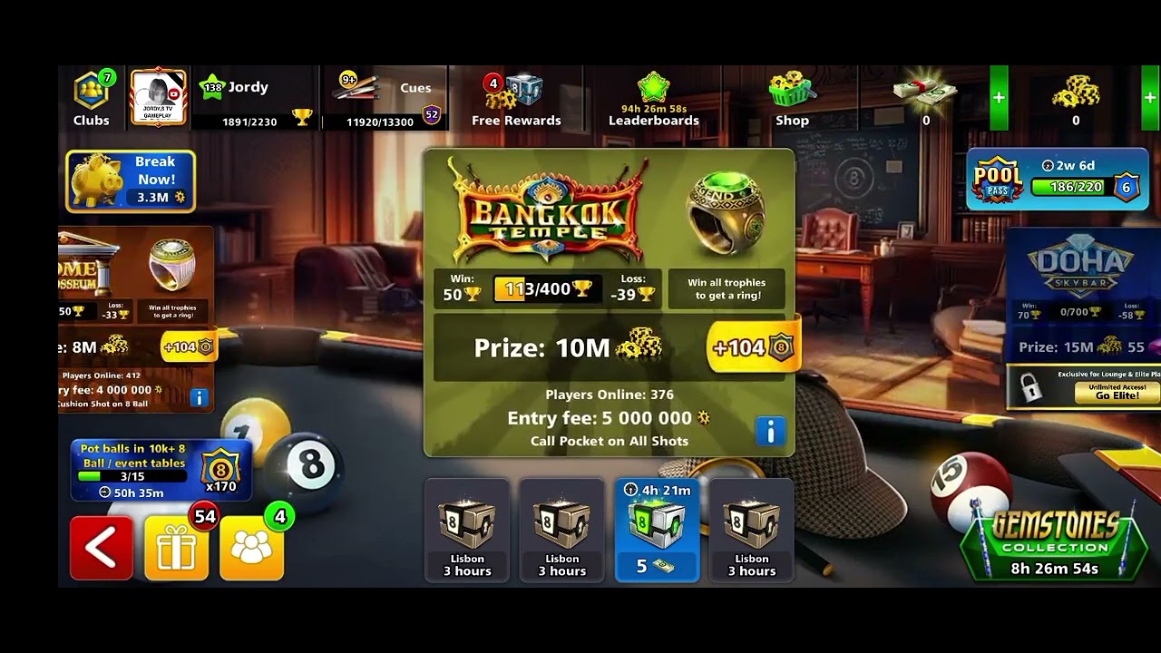 lost coins I cannot play now 8ball pool hostle game - YouTube