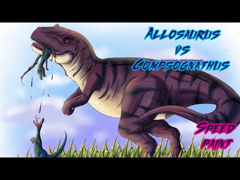 Allosaurus vs Compsognathus #art #speedpaint #dinosaur #jurassic # ...