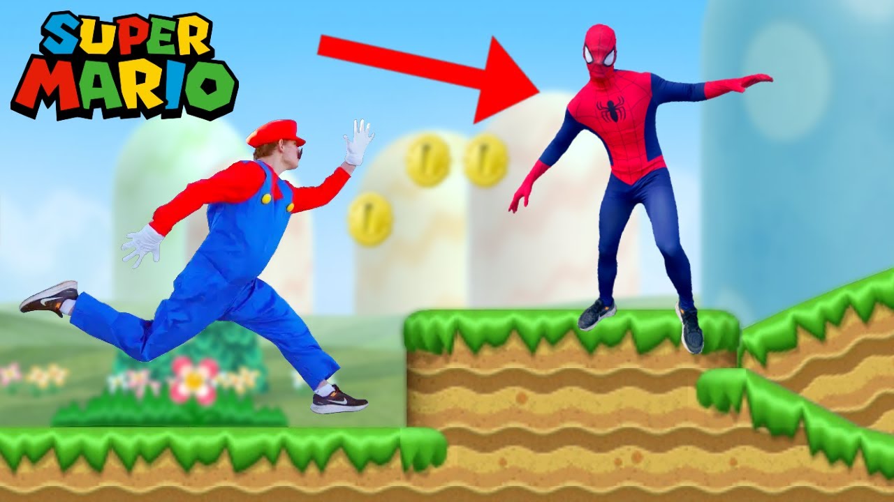 Super Mario VS Spider-Man Game of Tag - Playground Challenge - YouTube