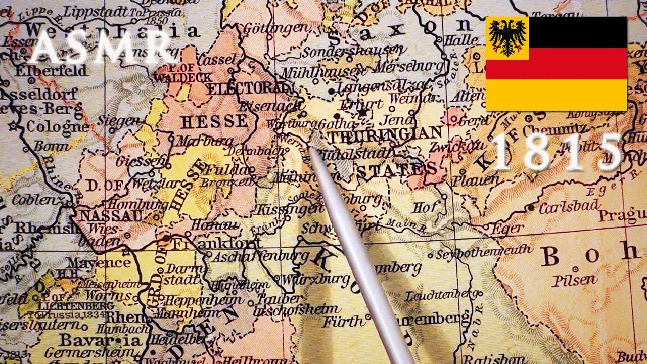ASMR Map of German Confederation 1815 | Pointer Tracing - YouTube