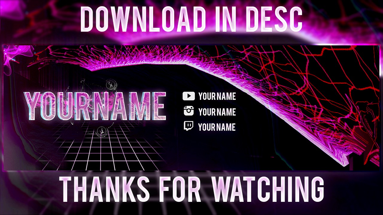 INSANE NEON RETRO 80s TWITTER HEADER TEMPLATE! - YouTube