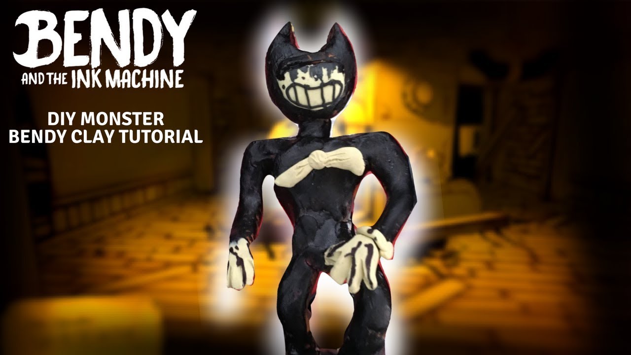 DIY Monster Bendy from "bendy and the ink machine" - clay tutorial ...