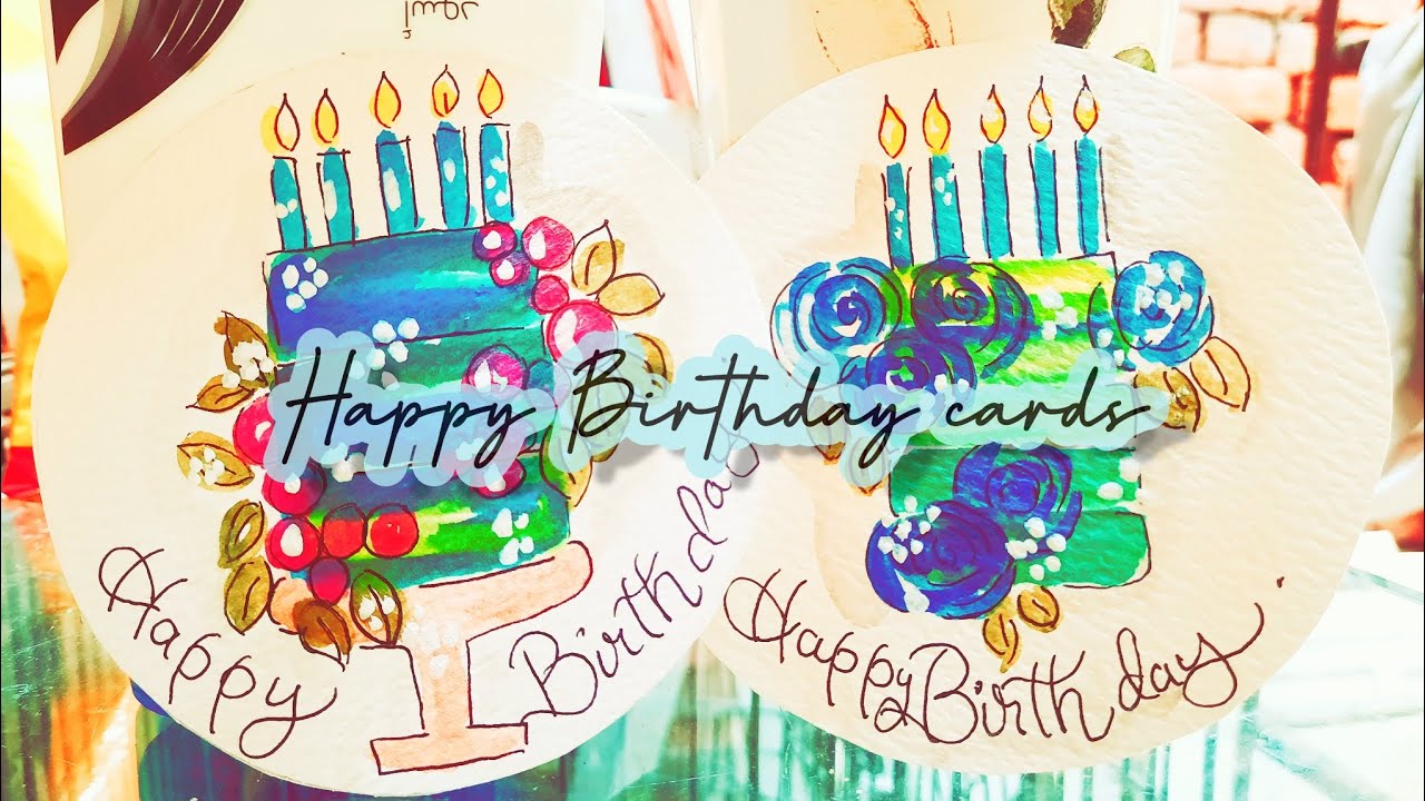 Create Adorable Round Birthday Cards || round watercolors' birthday ...