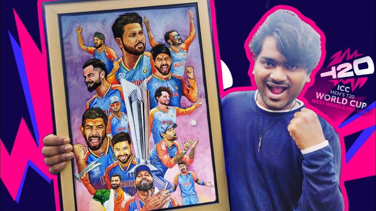 India T20 World Cup Winning Moment Drawing | Happy Independence Day 🇮🇳 ...