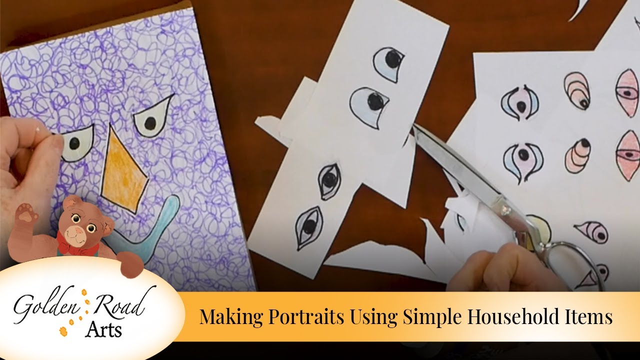 Making Portraits Using Simple Household Items [Golden Road Arts] - YouTube