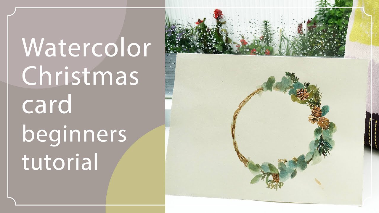 #24 Watercolor Christmas wreath | Watercolor Christmas card ...
