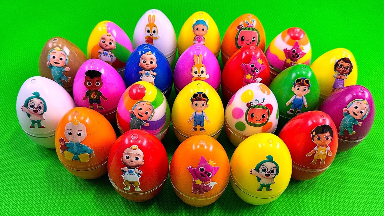 Rainbows Eggs 🌈 Digging Pinkfong Dinosaur Eggs with Rainbow SLIME ...