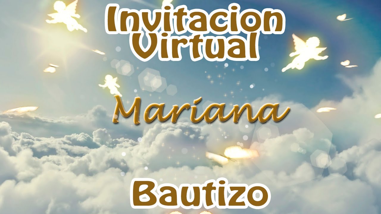 Invitacion de Bautizo Angelitos | Christening Invitation | Baptism ...