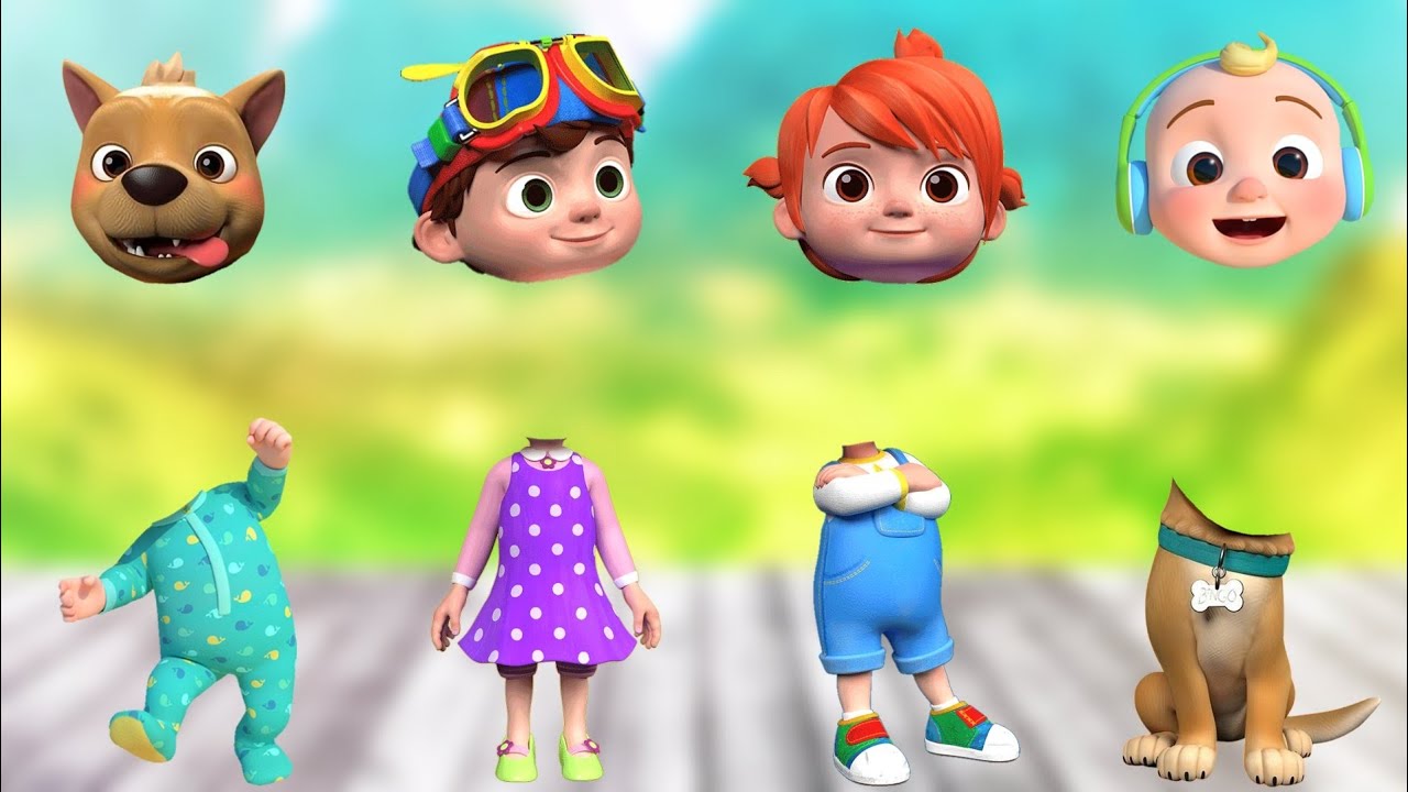 COCOMELON JOJO YOYO TOMTOM BINGO | MATCH THE HEAD | VIDEO FOR KIDS ...