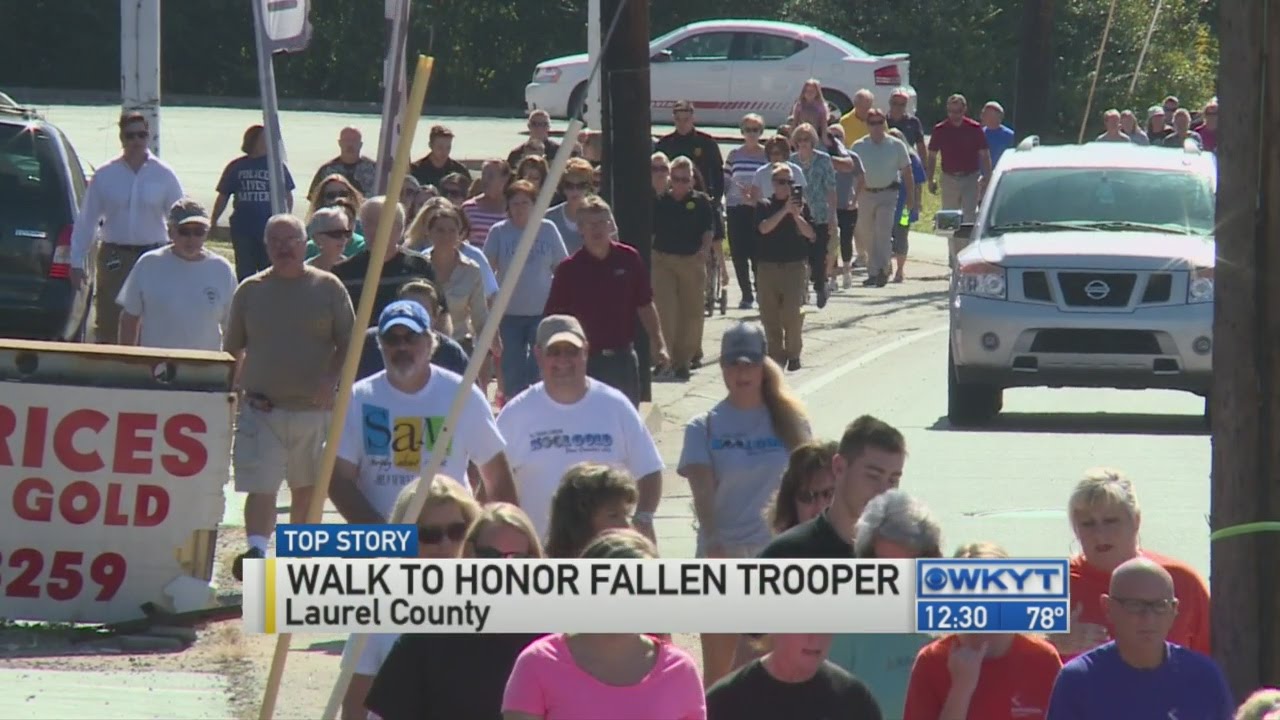 Walk in Laurel County to honor fallen trooper, Cameron Ponder - YouTube