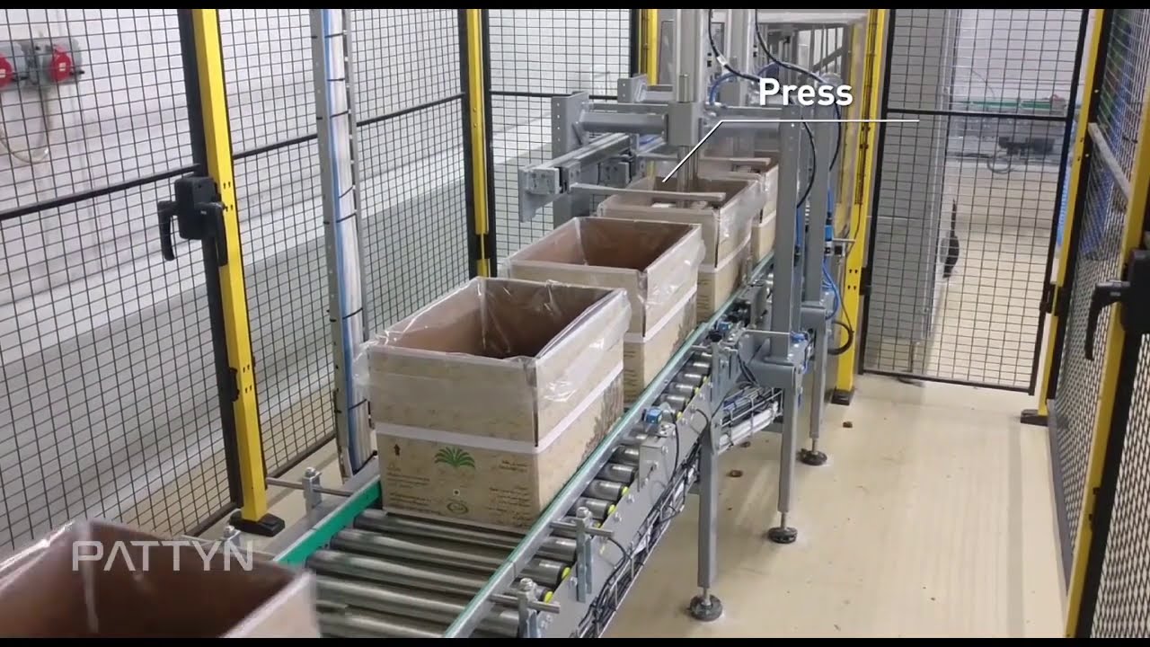 Complete and fully automated bulk box filling line for dried fruits ...