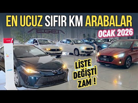 EN UCUZ 0 KM ARABALAR - Ocak 2026 | İndirimli ve Kampanyalı En Ucuz Sıfır Otomobiller - 2026 Model