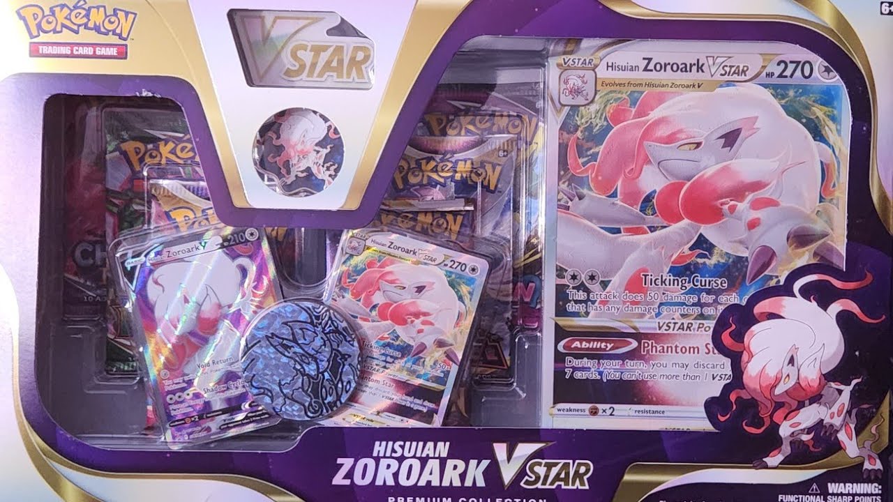 Pokemon TCG: Hisuian Zoroark V Star Premium Collection box - YouTube