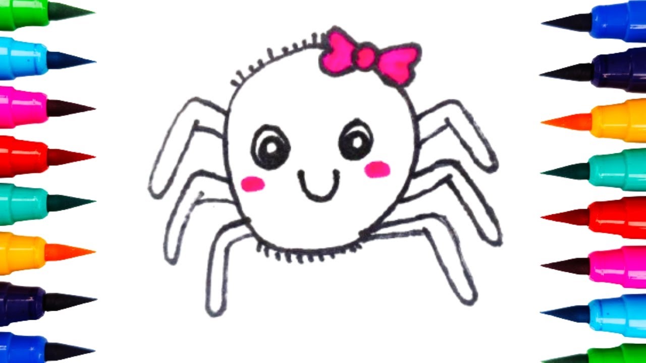 How to Draw a Spider | Cute Spider Drawing 🕷️ - YouTube