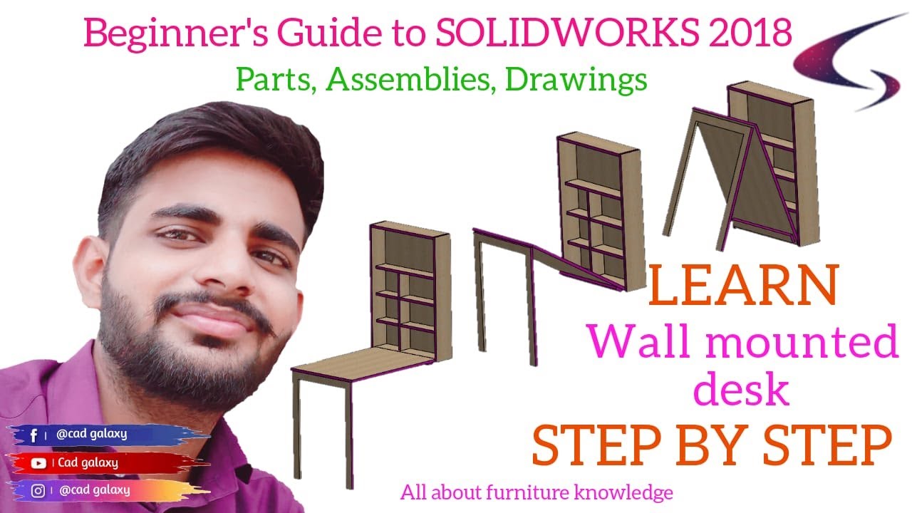 how to make wall mounted desk | furniture design solidworks| solidworks ...