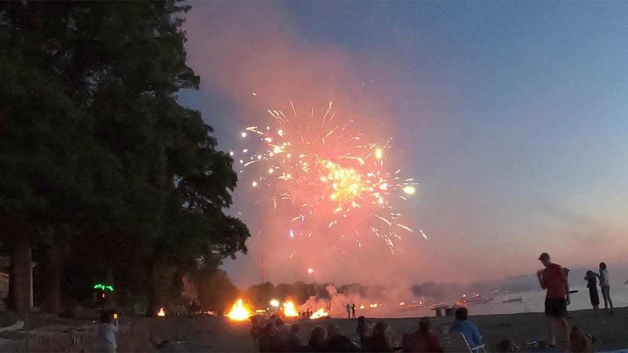 Fireworks, fishing, and swimming - YouTube
