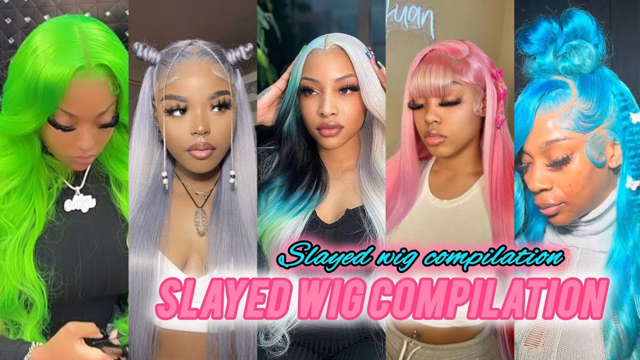 2️⃣0️⃣2️⃣4️⃣ 💙💖🟩 WIG INSTALLATION COMPILATION | Slayed tiktok wig ...