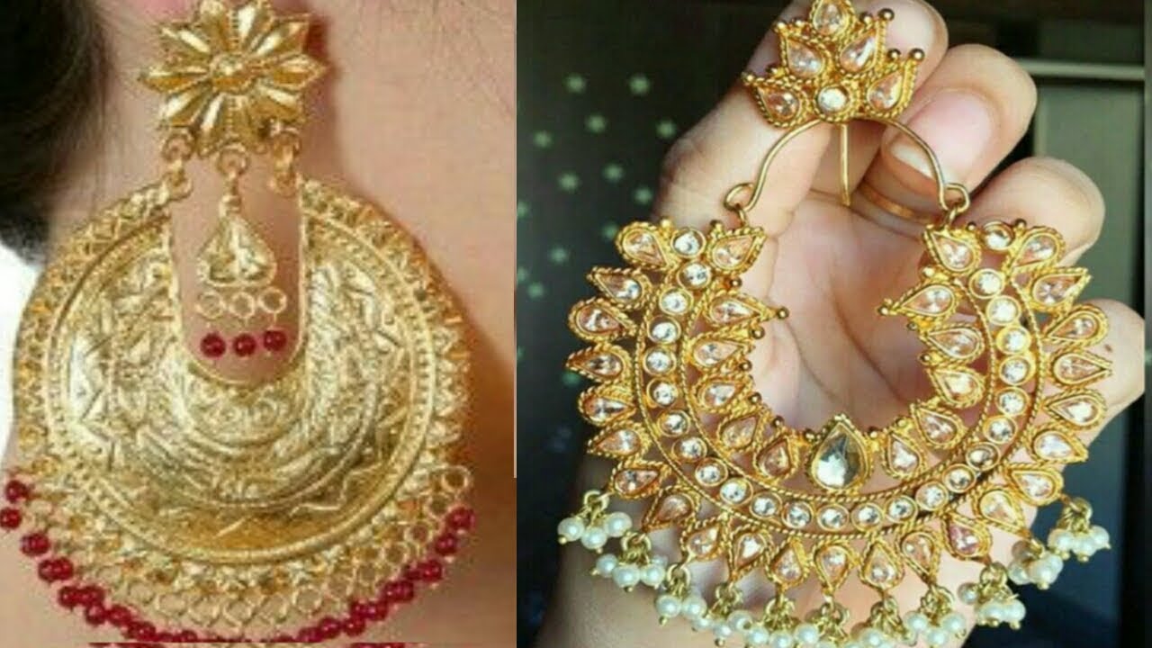 Most styling gold chandbali earring design, beautiful and different ...