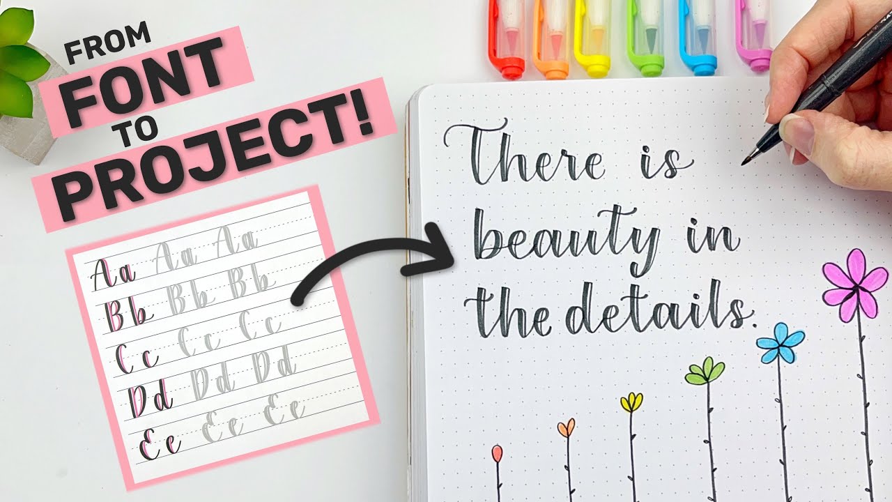 Faux Calligraphy with a Brush Pen! | Hand Lettering Font Tutorial Part ...