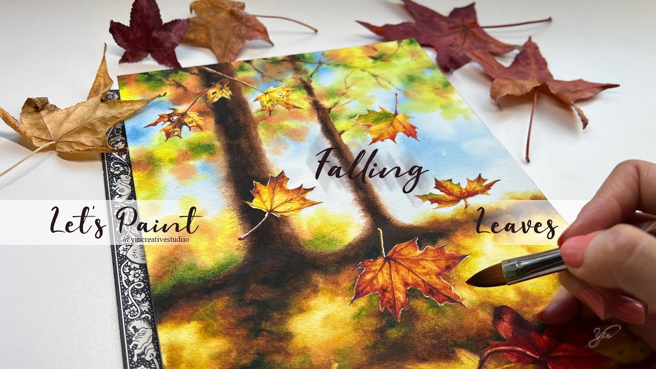 Painting Falling Leaves in Watercolor +Tips of MASKING FLUID 😲#tips # ...