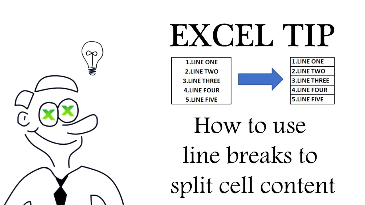 Excel How To Use Line Breaks To Split Cell Content YouTube Excel How To Use Line Breaks To Split Cell Content YouTube