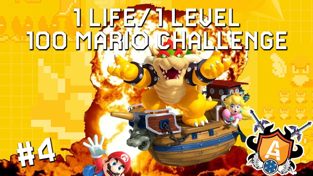 THE A-GAME CHALLENGE: 1 LIFE/1 LEVEL 100 MARIO CHALLENGE #4 - YouTube