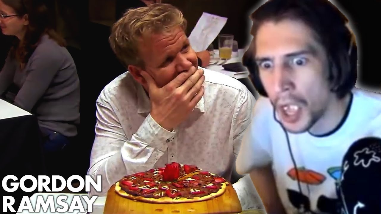 xQc Reacts to Gordon Ramsay Forced to Spit Out BACON & CHOCOLATE PIZZA ...